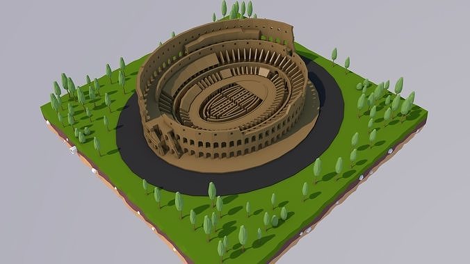3D model Low Poly Colosseum Rome Italy Landmark VR / AR / low-poly ...