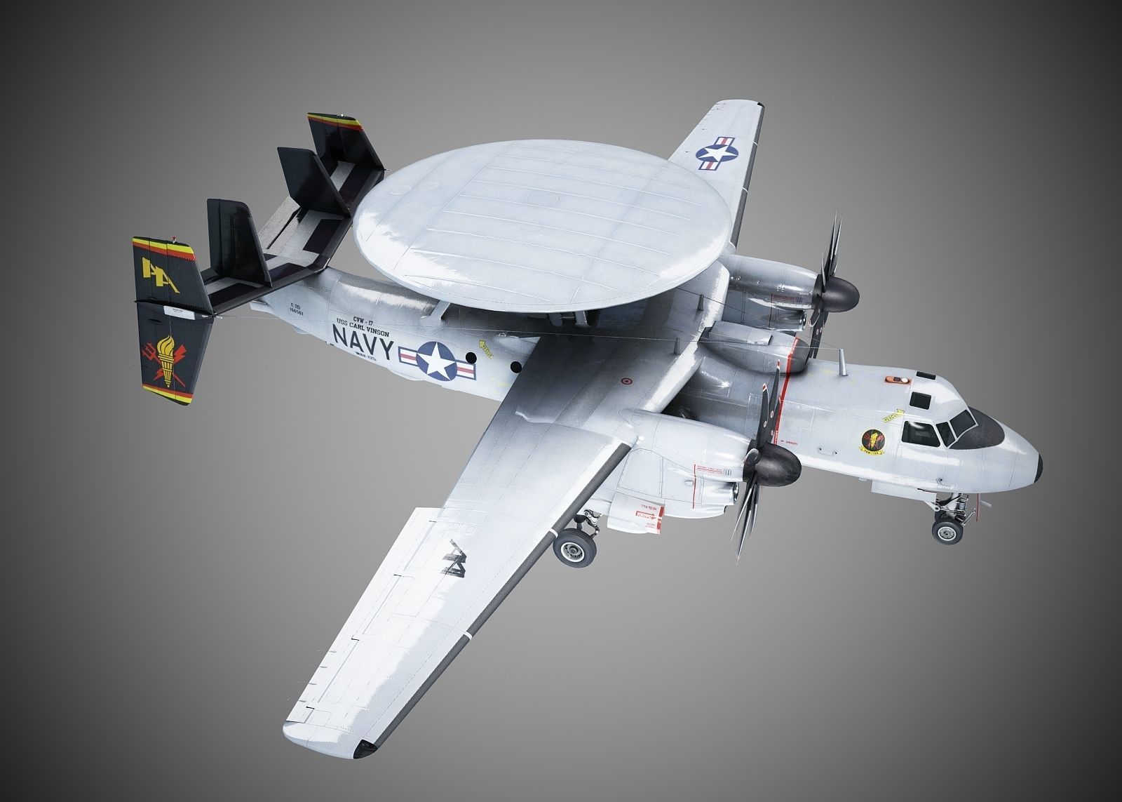 3D model USA Navy E-2D E-2 Hawkeye AWACS | CGTrader