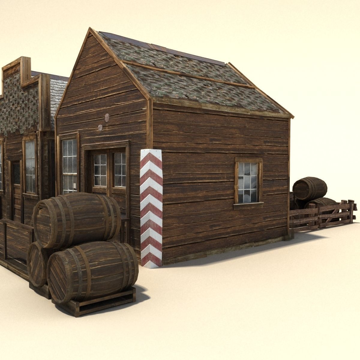 3D model Low Poly Wild West Buildings VR / AR / low-poly | CGTrader