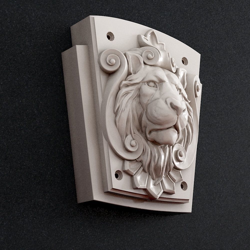 Lion head wall decor 3D model 3D printable | CGTrader
