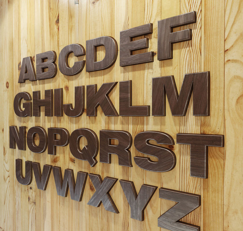 Wood panel English alphabet 3D model | CGTrader