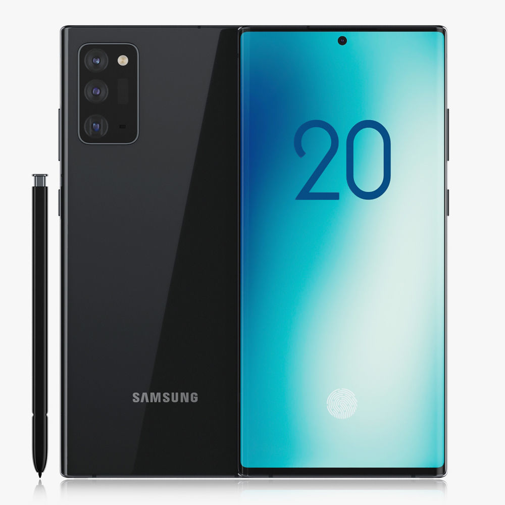 Samsung Galaxy Note 20 black 3D model | CGTrader