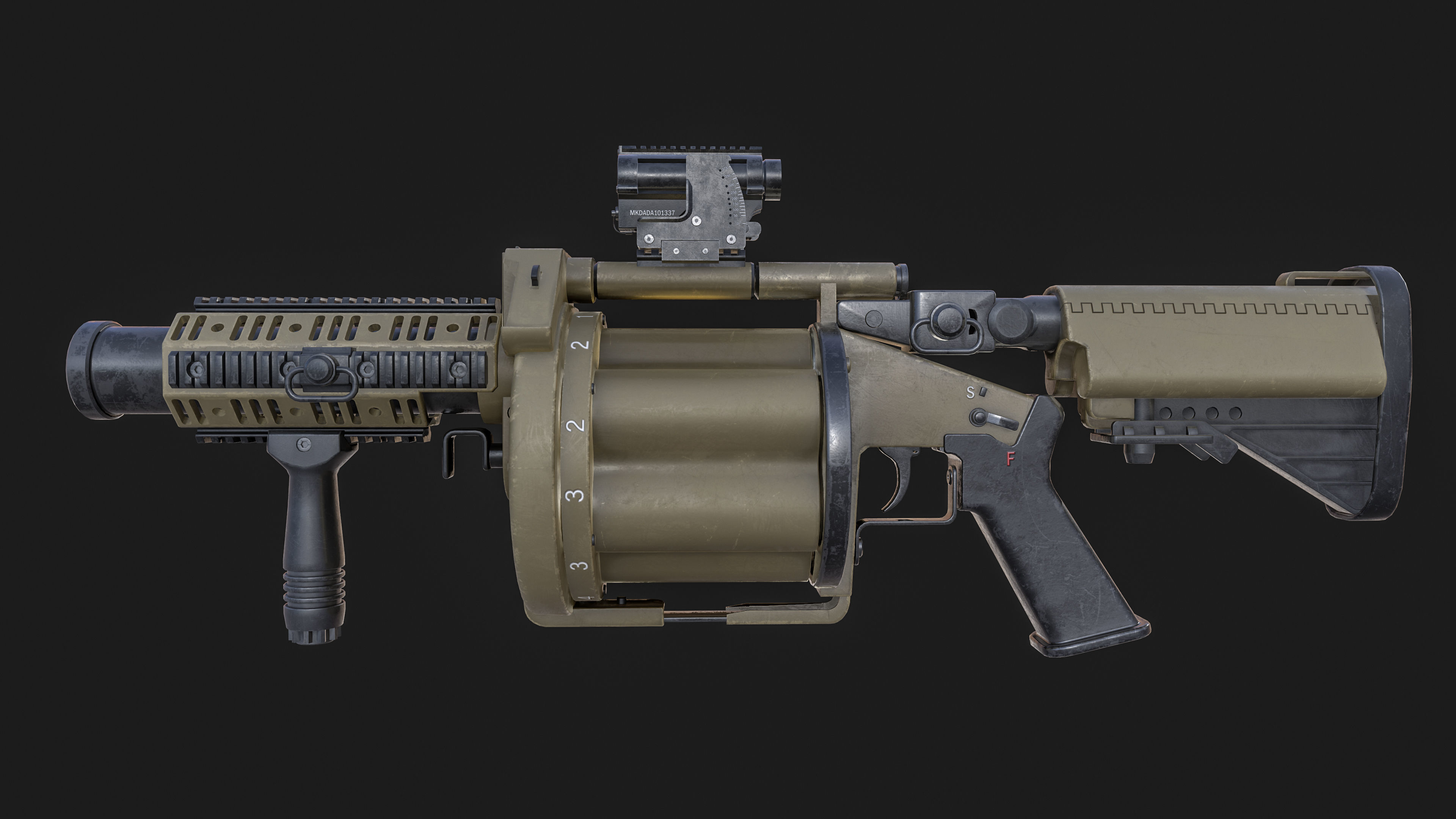 3D model Milkor Multiple Grenade Launcher 140 VR / AR / low-poly | CGTrader