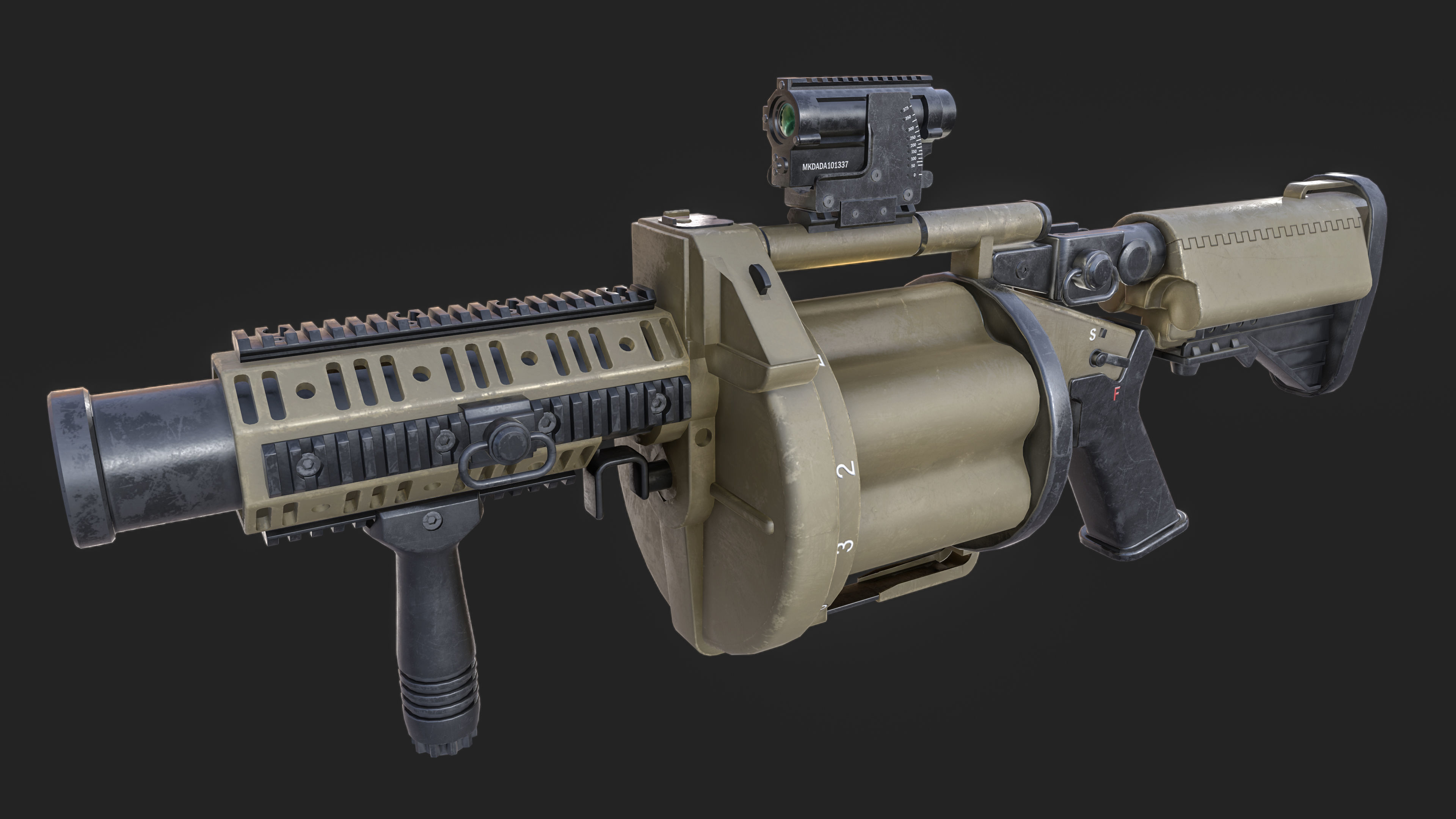 3D model Milkor Multiple Grenade Launcher 140 VR / AR / low-poly | CGTrader