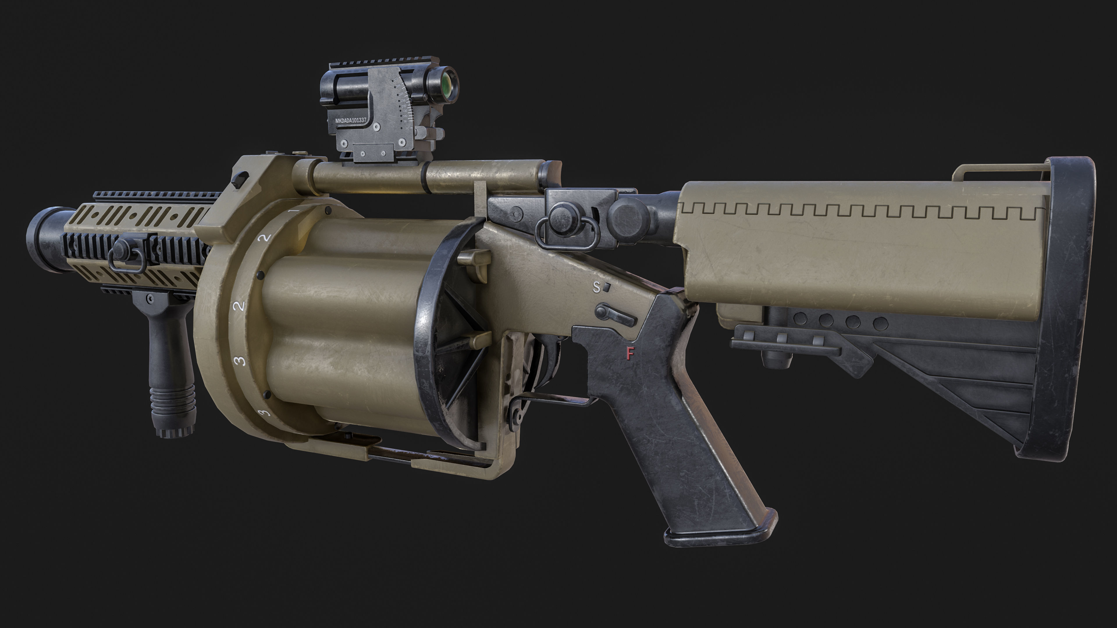 3D model Milkor Multiple Grenade Launcher 140 VR / AR / low-poly | CGTrader