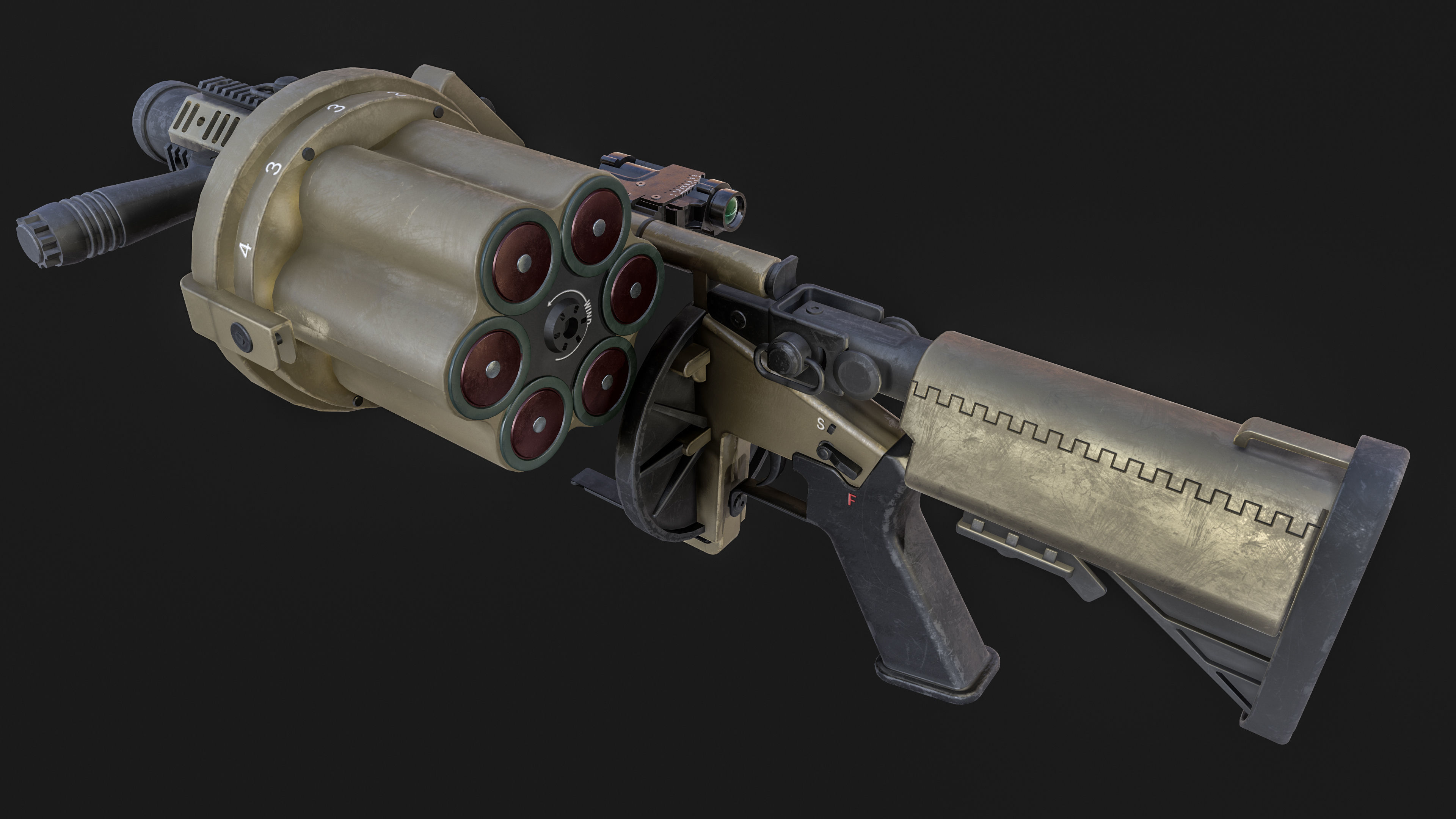 3D model Milkor Multiple Grenade Launcher 140 VR / AR / low-poly | CGTrader
