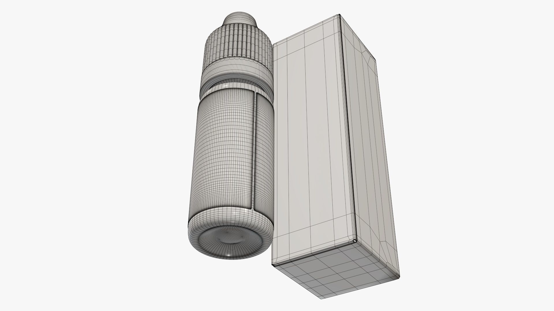 Vapor liquid bottle small with black cap and box 3D model | CGTrader