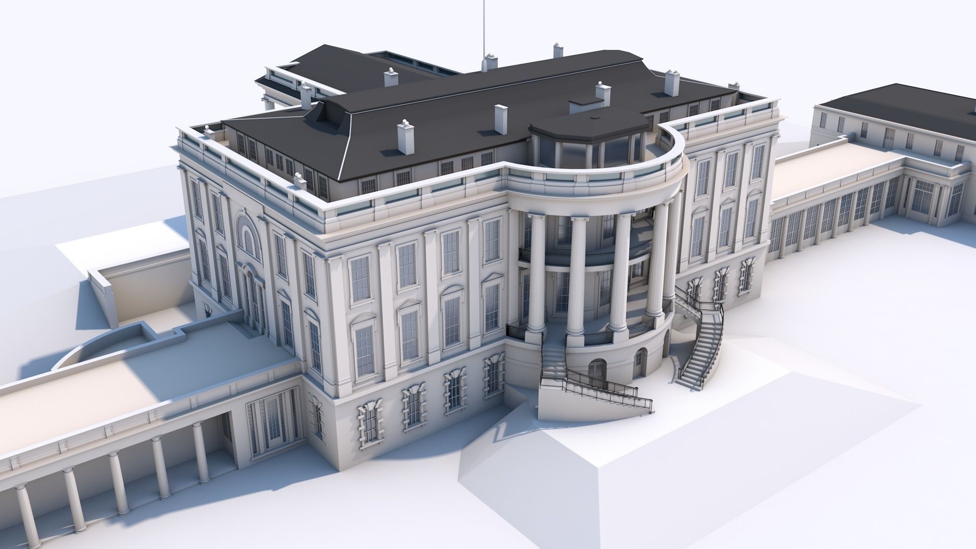The White House Complex Washington Landmark 3D model | CGTrader