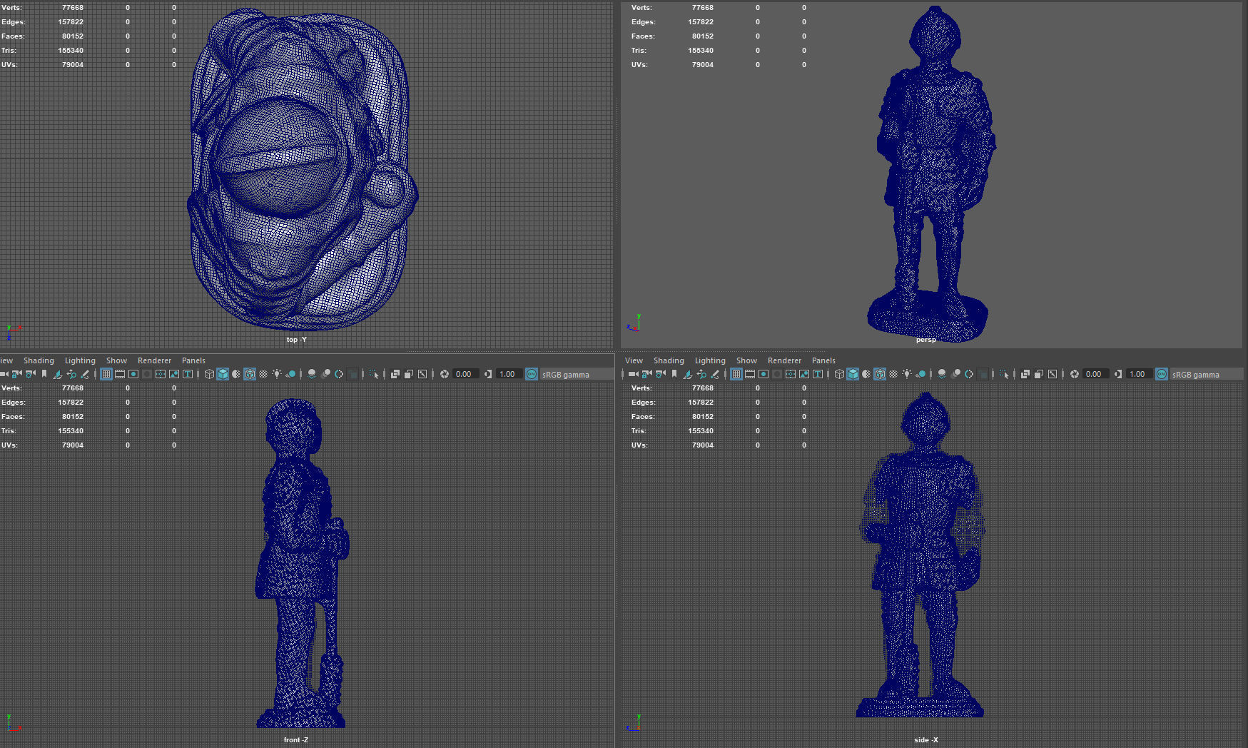 Medieval Knight Statue 4 3D model | CGTrader