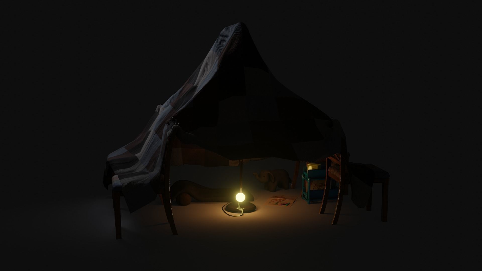 Blanket Fort free VR / AR / low-poly 3D model | CGTrader