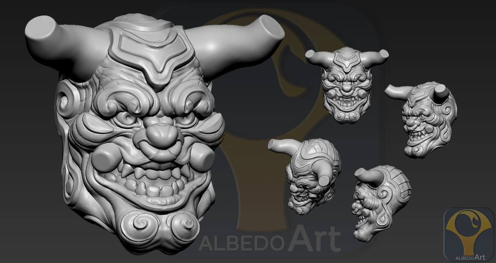 Oni Yokai Head2 3D model 3D printable | CGTrader
