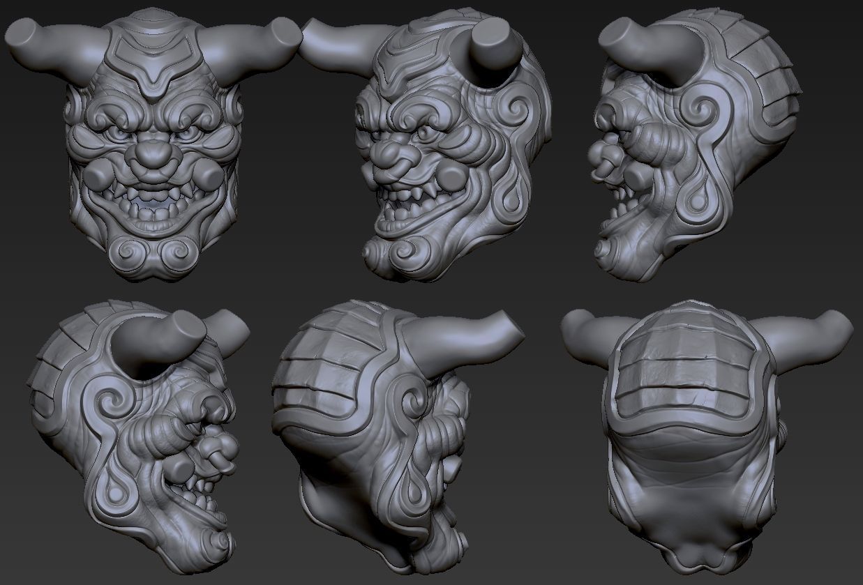 Oni Yokai Head2 3D model 3D printable | CGTrader