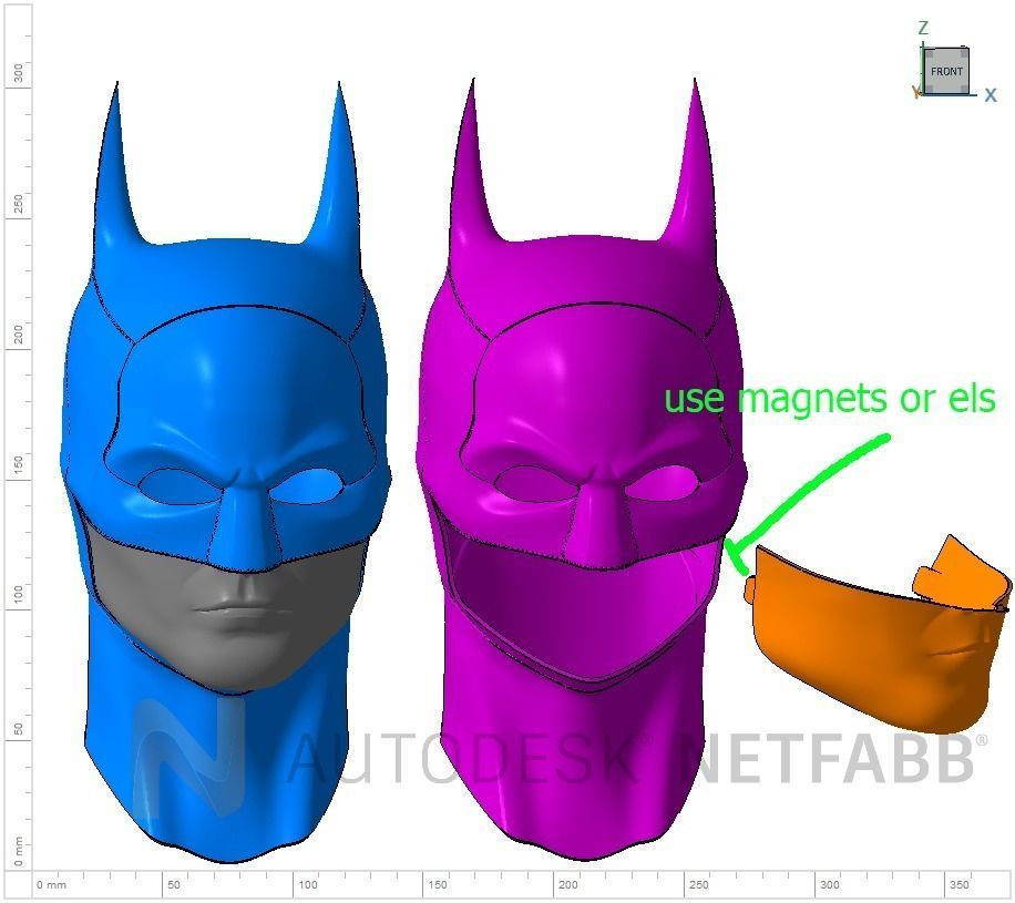 Batman mask - free soft ear free 3D model 3D printable | CGTrader