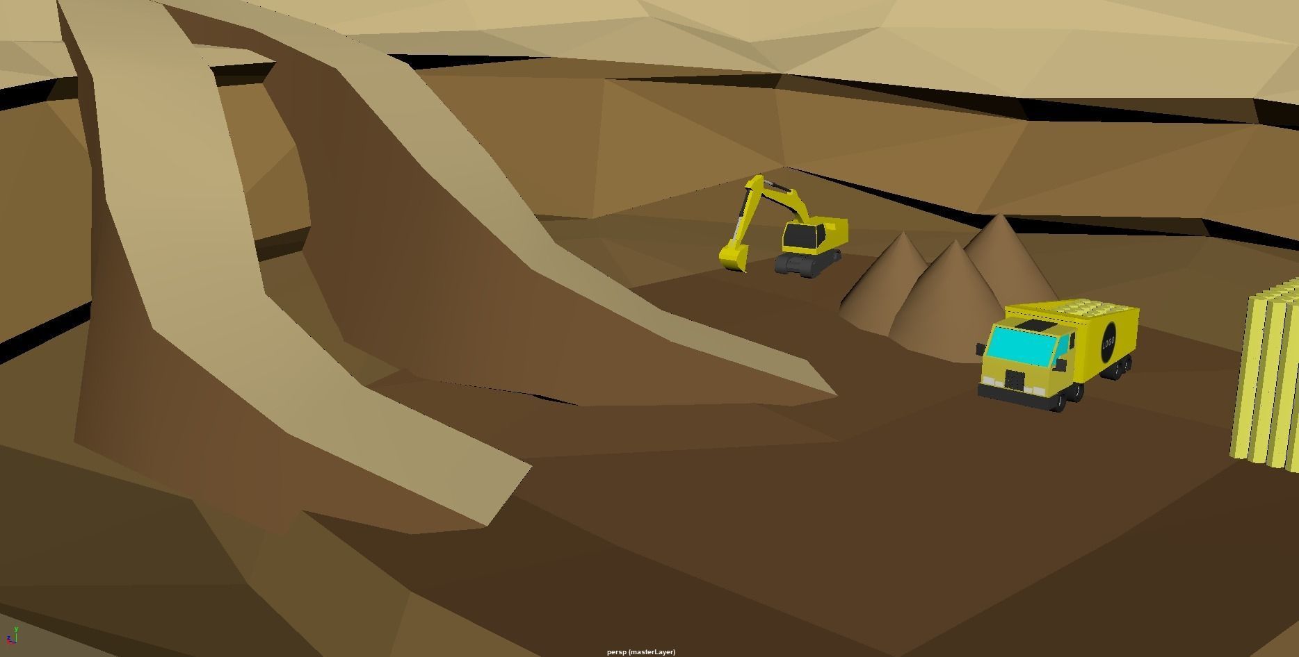 3D model Gold mine Low poly version model VR / AR / low-poly | CGTrader