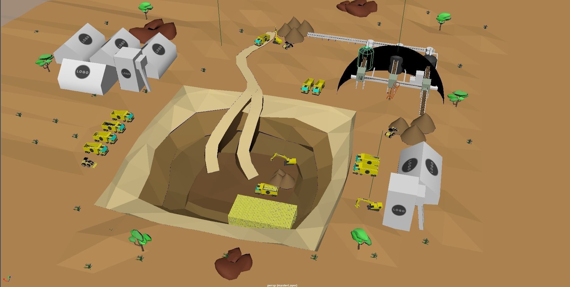 3D model Gold mine Low poly version model VR / AR / low-poly | CGTrader