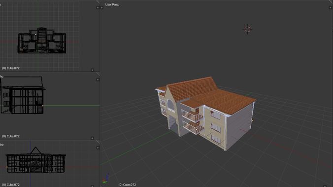 3D model The three-storey house VR / AR / low-poly BLEND | CGTrader.com