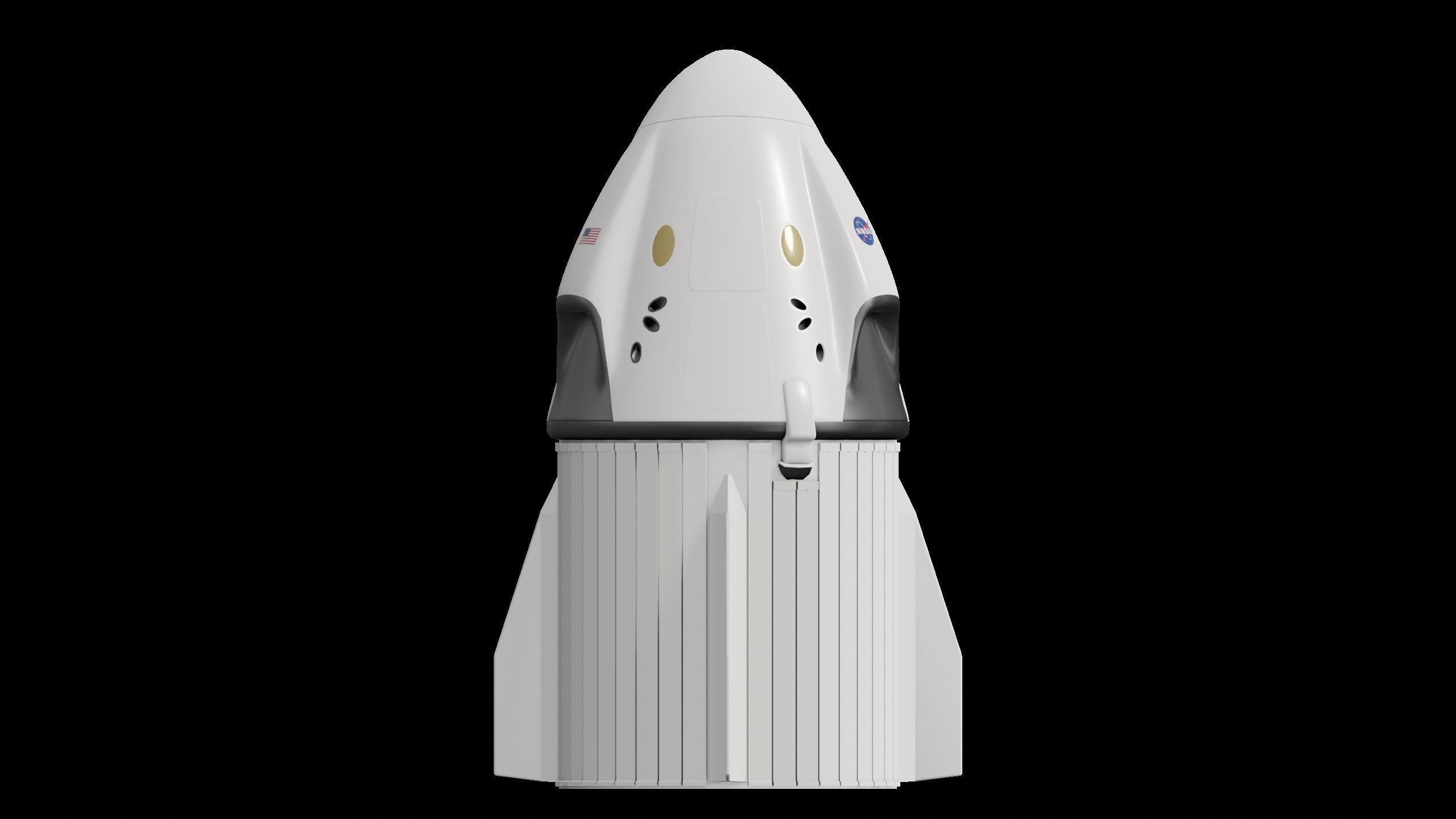 3D model SpaceX Dragon 2 - Crew Dragon - 2020 VR / AR / low-poly | CGTrader