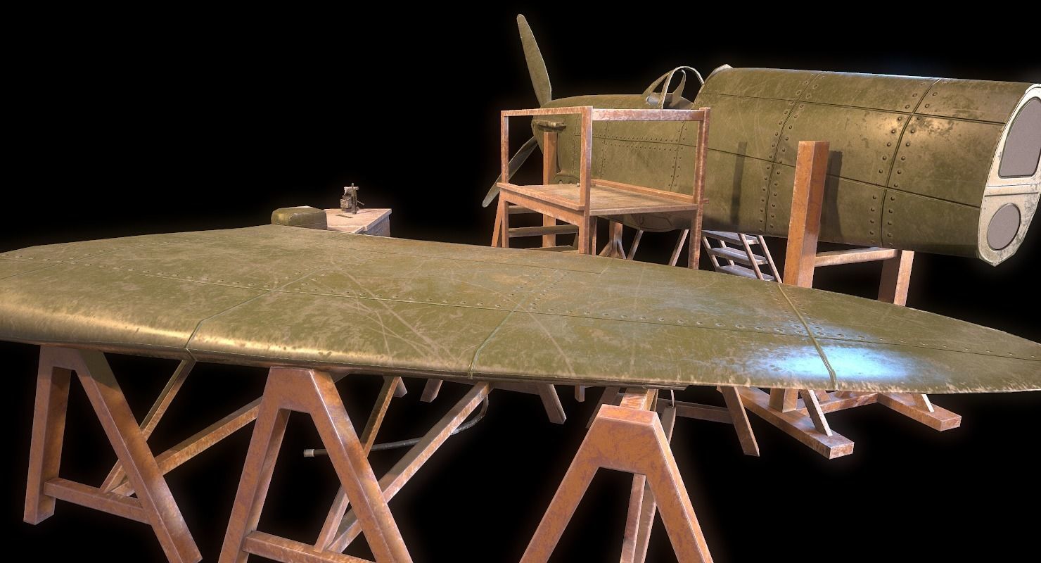 3D model Airplane Workbench WWII VR / AR / low-poly | CGTrader