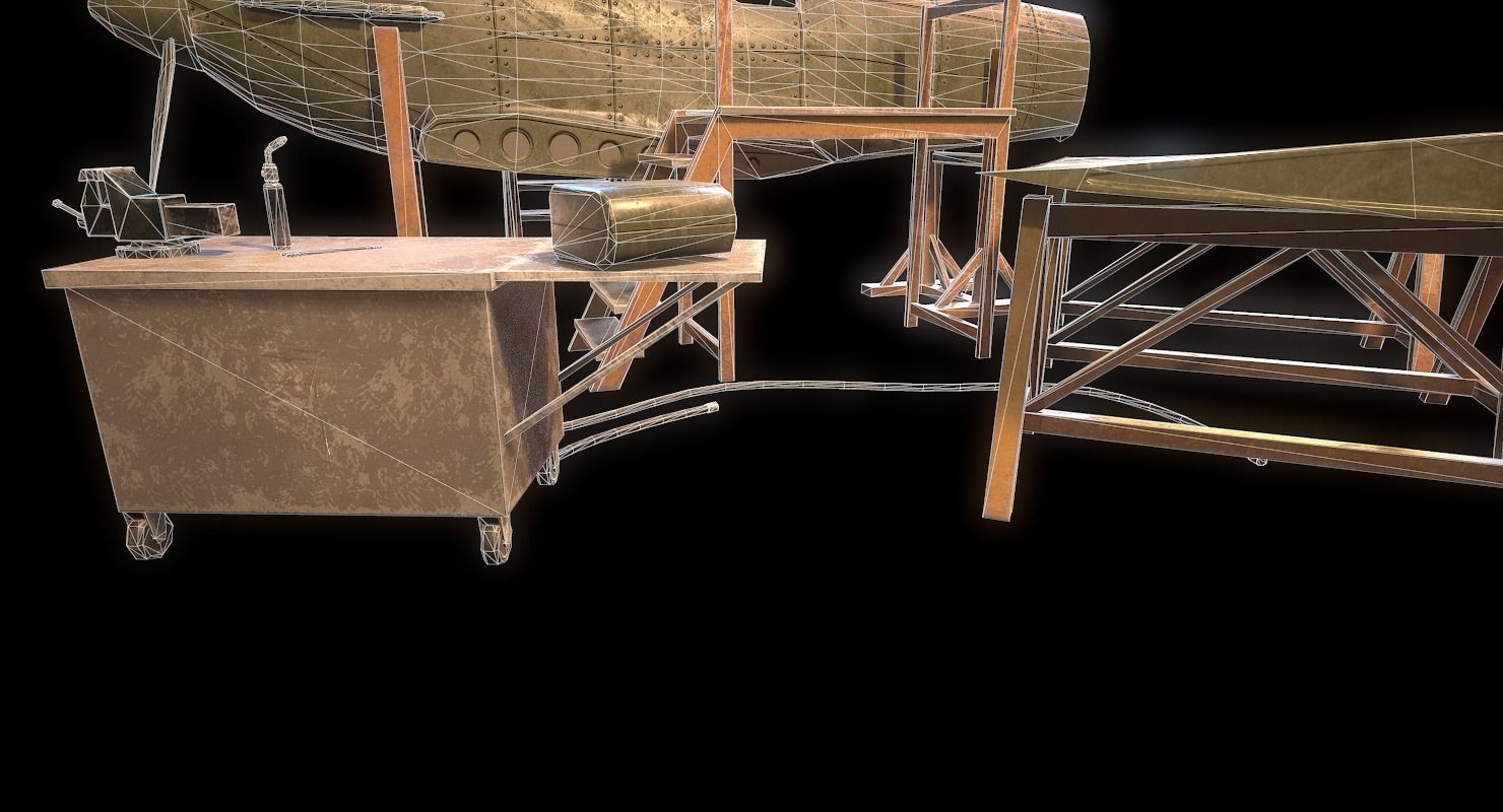3D model Airplane Workbench WWII VR / AR / low-poly | CGTrader
