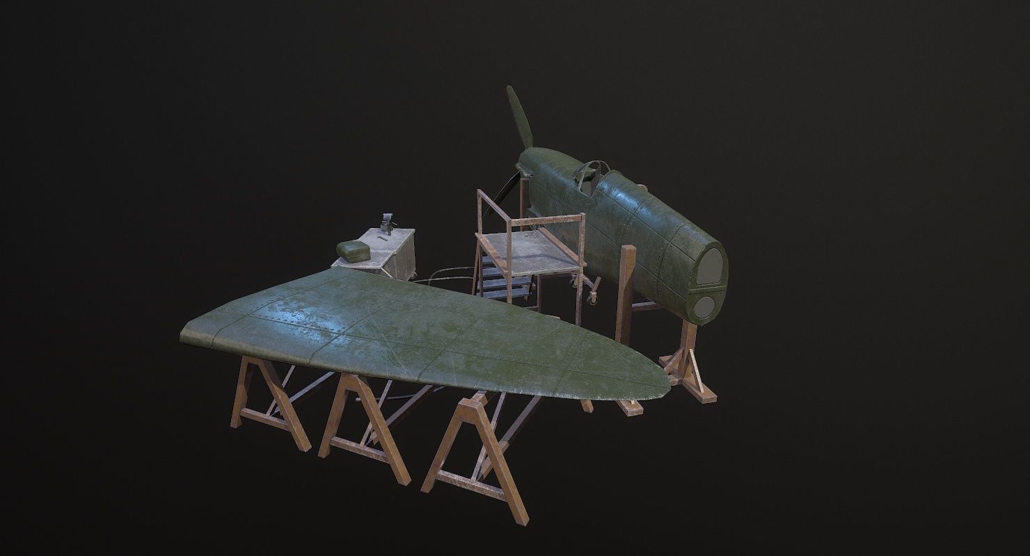 3D model Airplane Workbench WWII VR / AR / low-poly | CGTrader