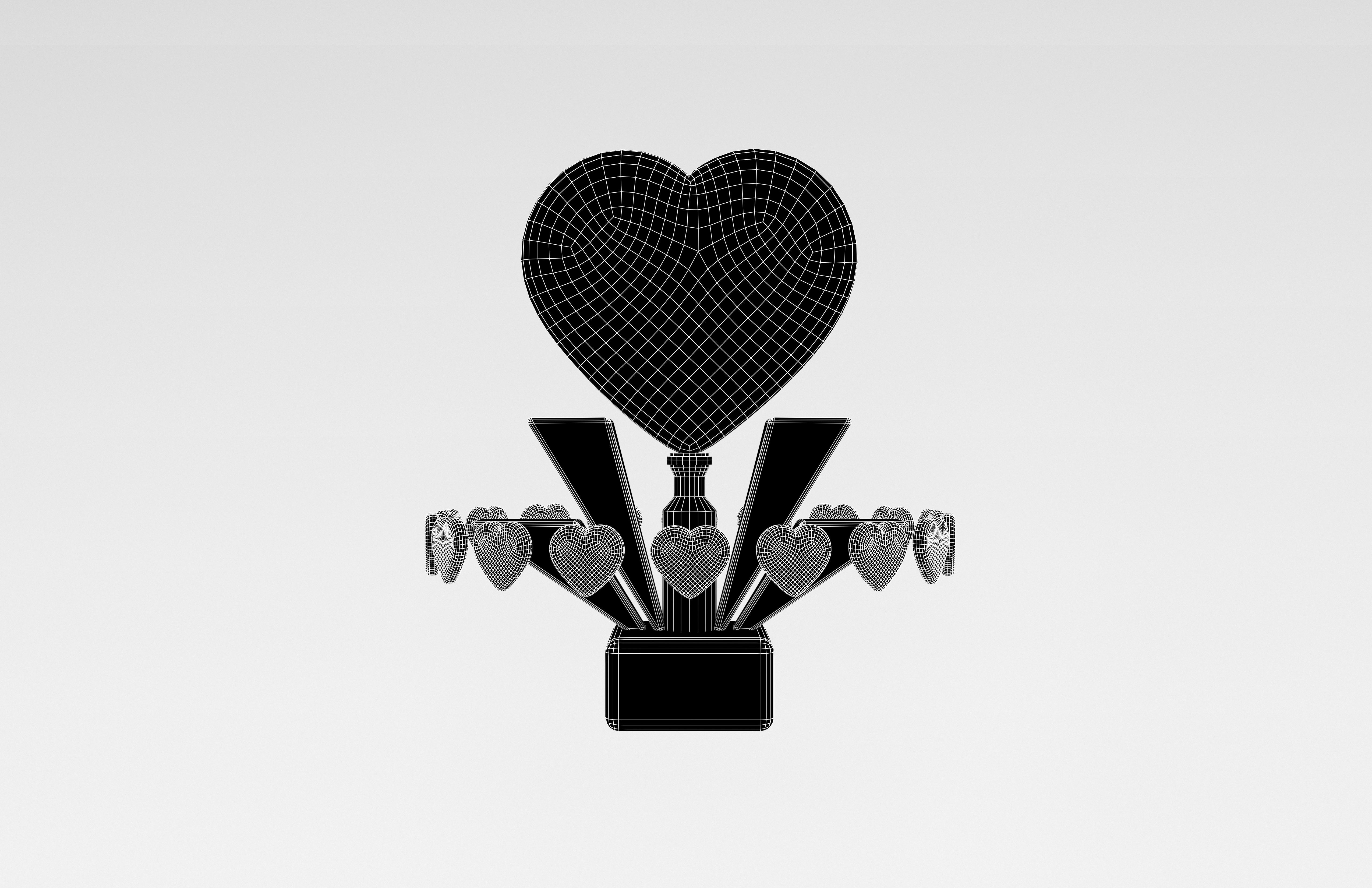 Heart Trophy v1 001 3D model | CGTrader