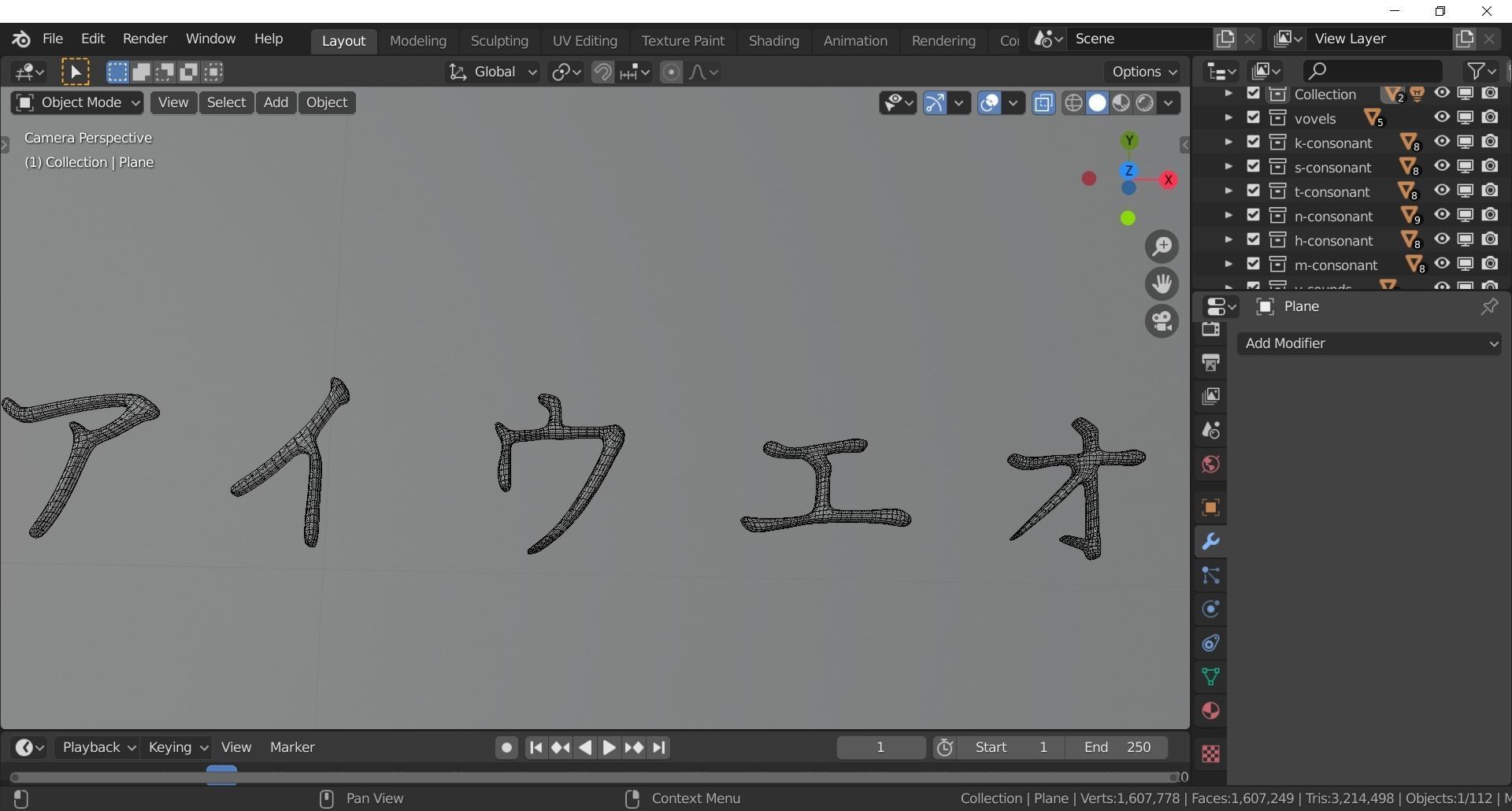 3D model Basic Katakana - Japanese characters VR / AR / low-poly | CGTrader