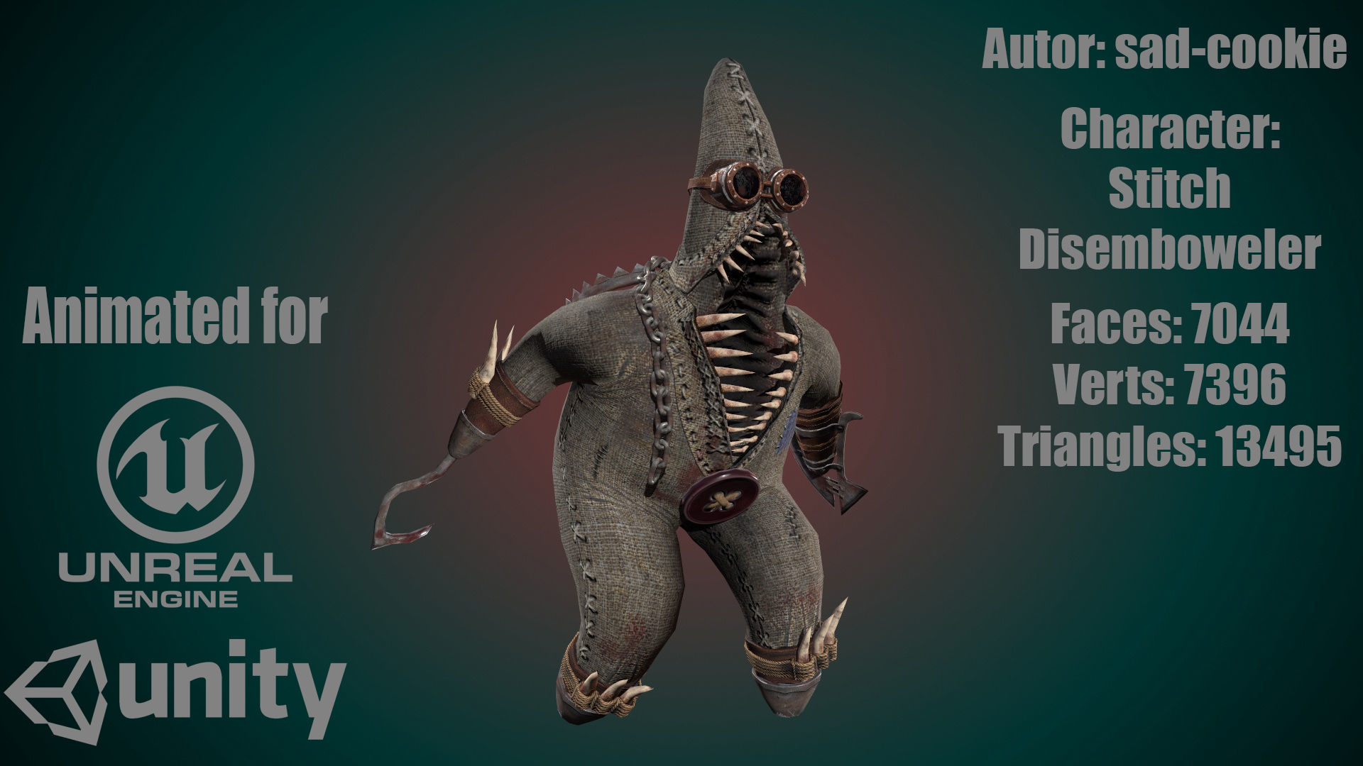 3D model Stitch Disemboweler VR / AR / low-poly rigged animated | CGTrader