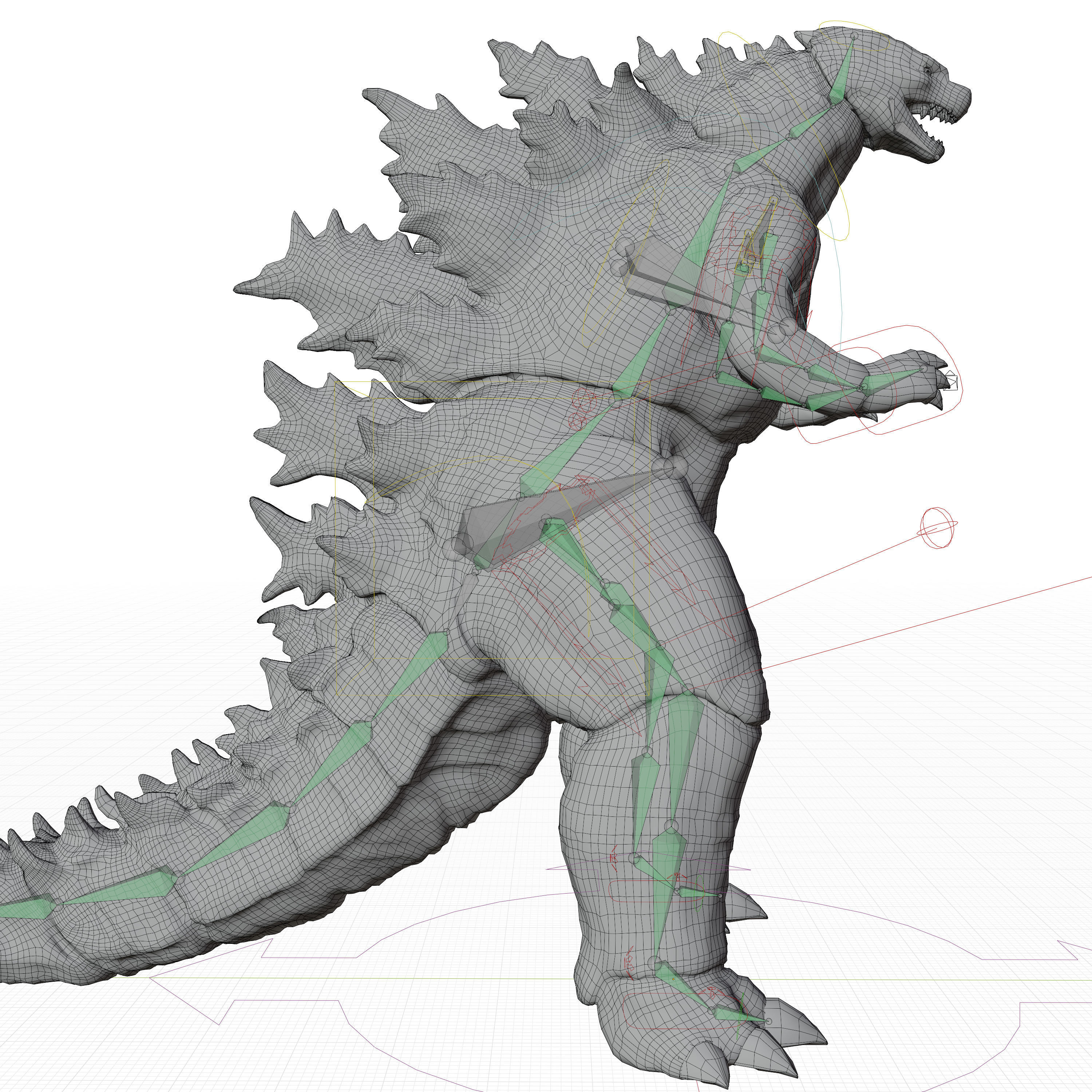 Gozilla godzilla 3D model rigged | CGTrader