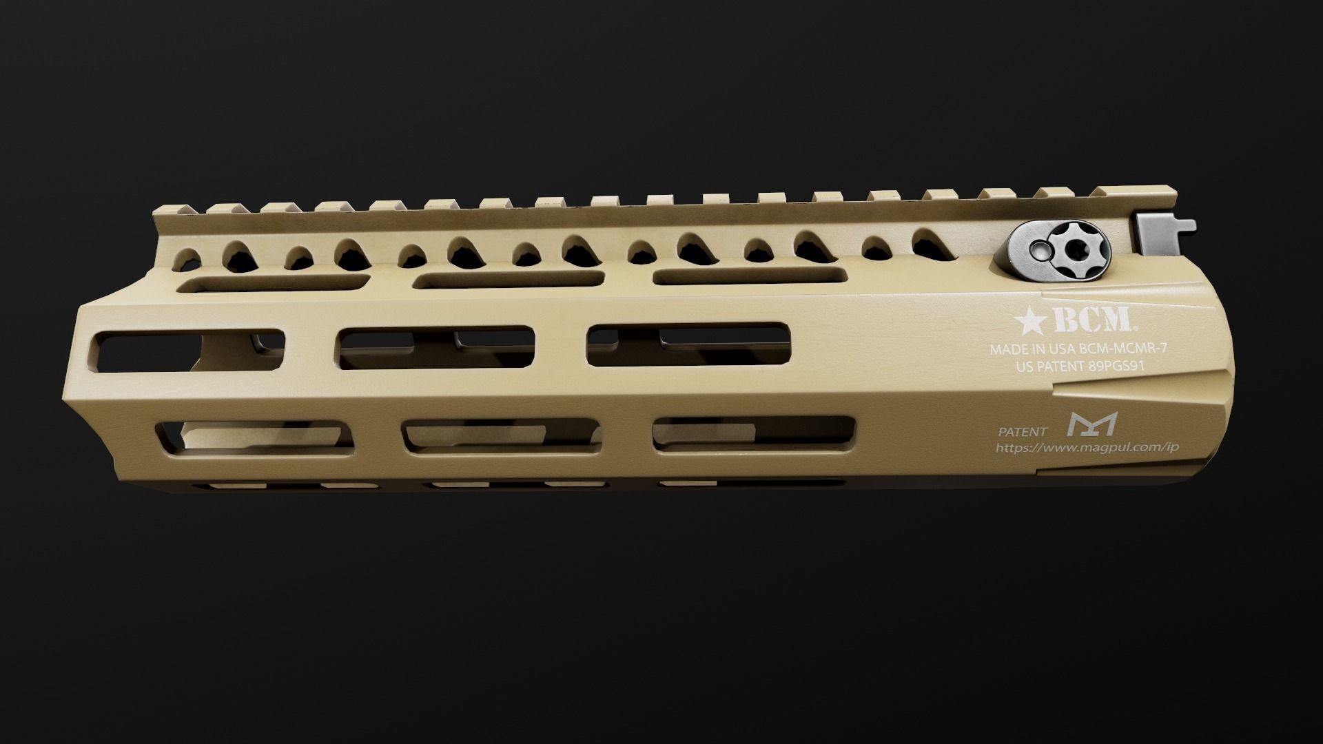 3d Model Bcm Mcmr Mlok Ar15 Handguard Vr Ar Low Poly Cgtrader