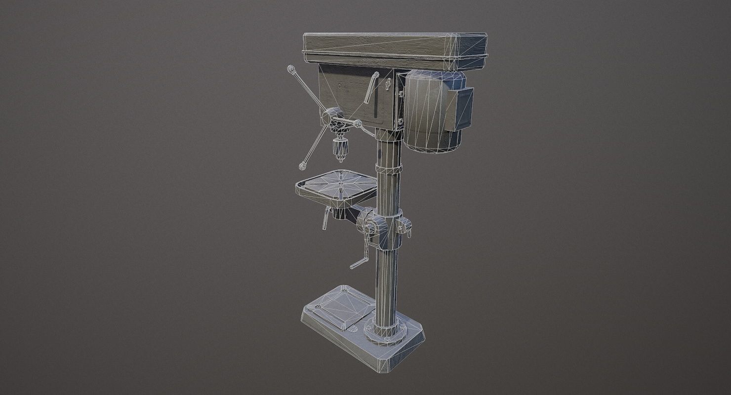 3D model Drill Machine WWII VR / AR / low-poly | CGTrader