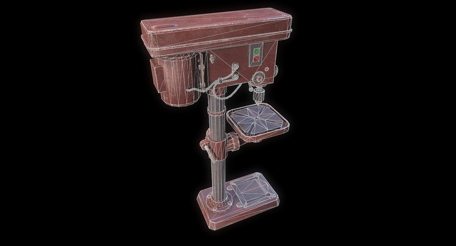 3D model Drill Machine WWII VR / AR / low-poly | CGTrader