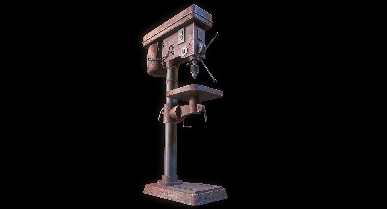 3D model Drill Machine WWII VR / AR / low-poly | CGTrader