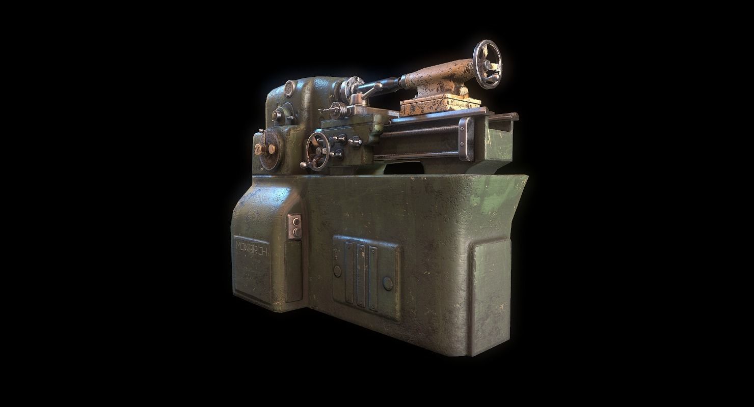 3D model Lathe Machine WWII VR / AR / low-poly | CGTrader
