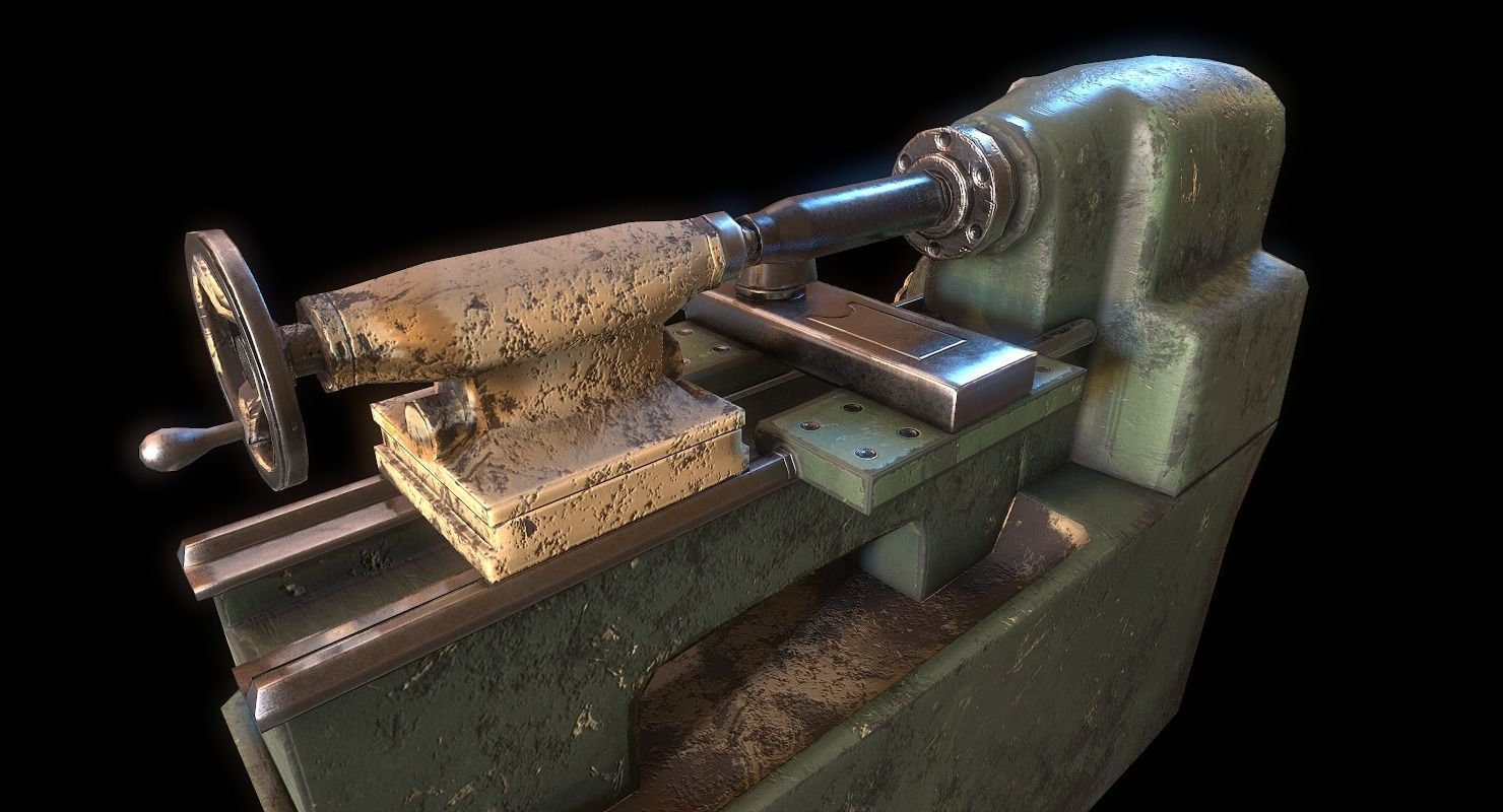 3D model Lathe Machine WWII VR / AR / low-poly | CGTrader