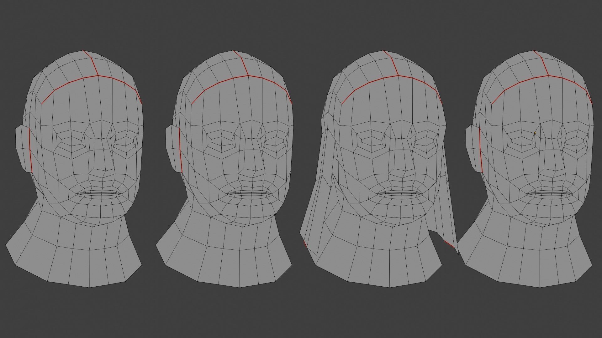 3D model Male Head Hand Painting Pack VR / AR / low-poly | CGTrader