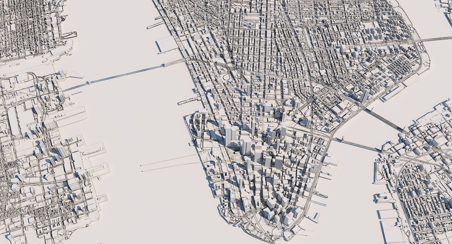 New York City Map Manhattan 3D model | CGTrader