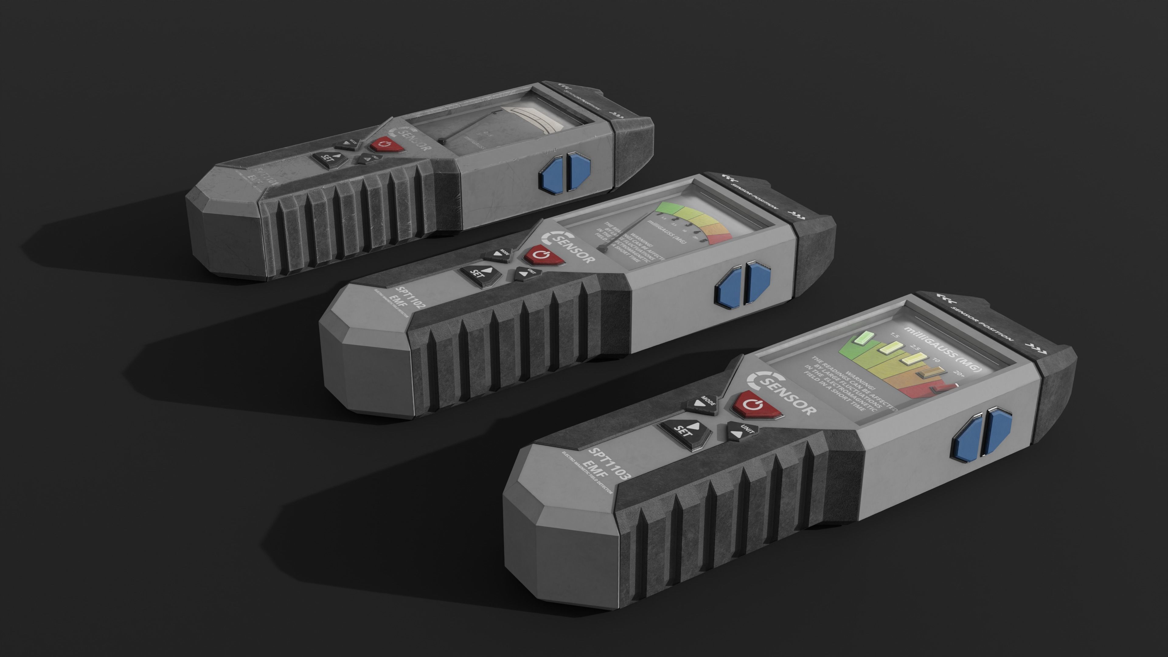 3D model Modern upgradeable EMF Detector for game purpose VR / AR / low ...