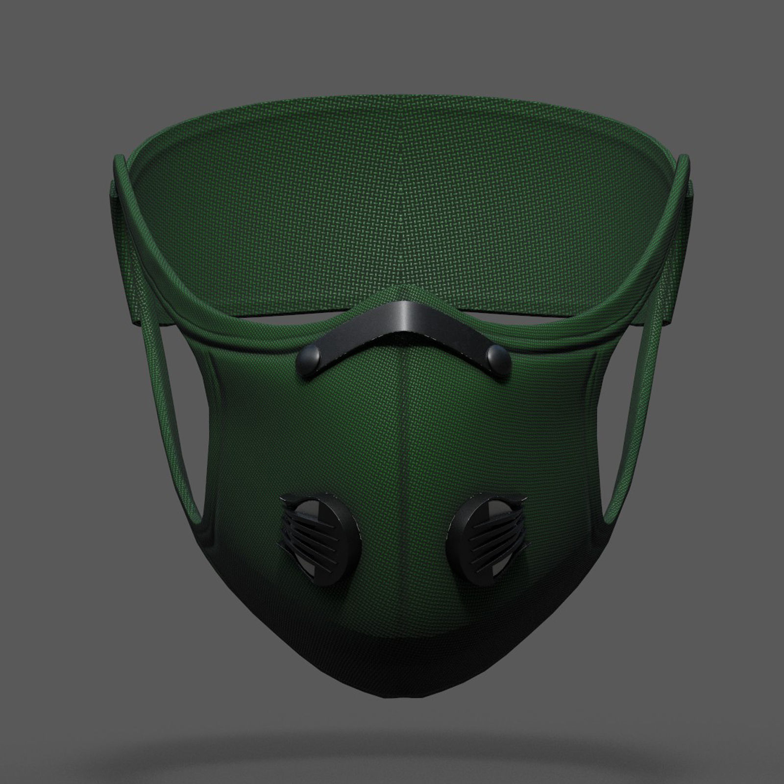 3D model Gas mask fabric Green protection classic VR / AR / low-poly ...