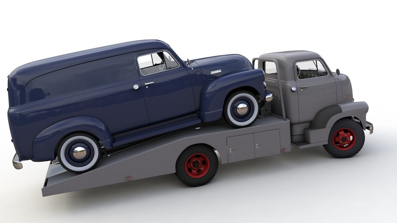 CHEVY COE TOW TRUCK 1949 and 3100 PANEL TRUCK 1951 3D model | CGTrader