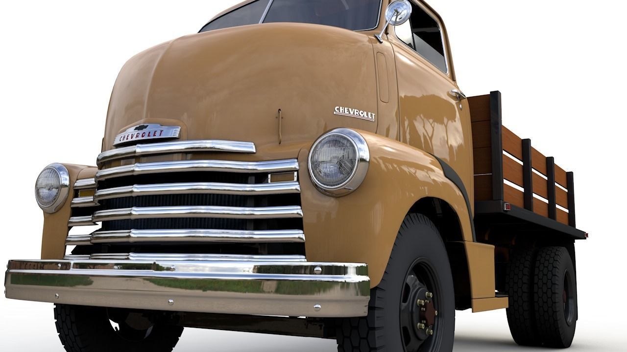 CHEVY COE FLATBED TRUCK 1949 3D model | CGTrader