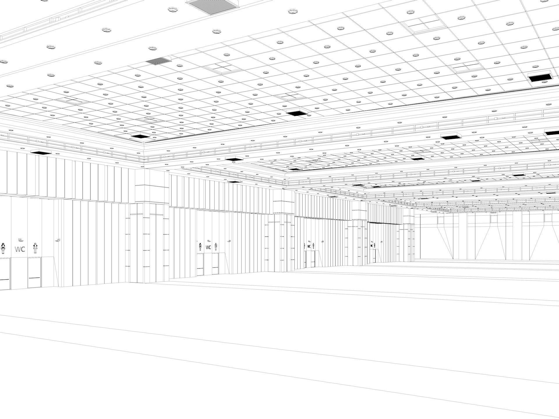 Congress Center Hall 3D model | CGTrader