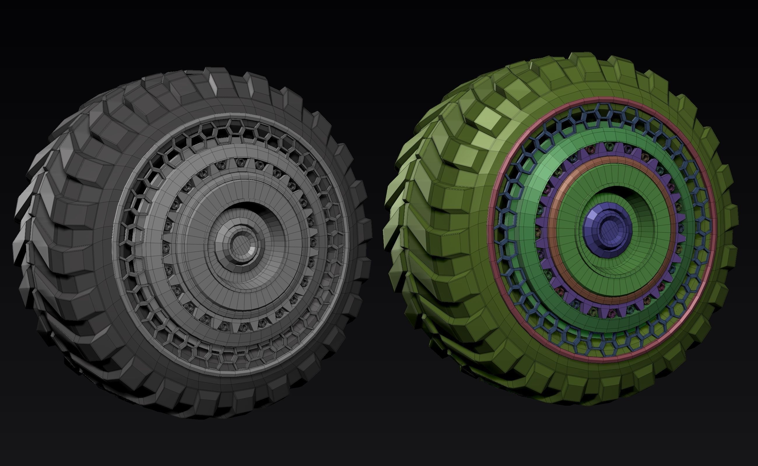Sci-fi wheel 01 3D model | CGTrader