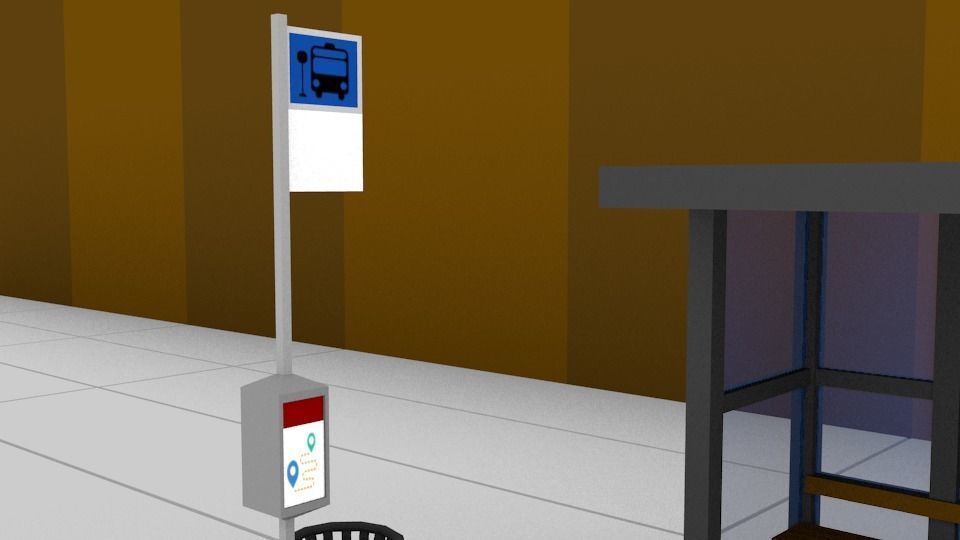 3D model Metro Bus Stop VR / AR / low-poly | CGTrader