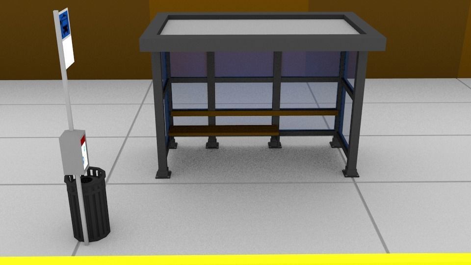 3D model Metro Bus Stop VR / AR / low-poly | CGTrader
