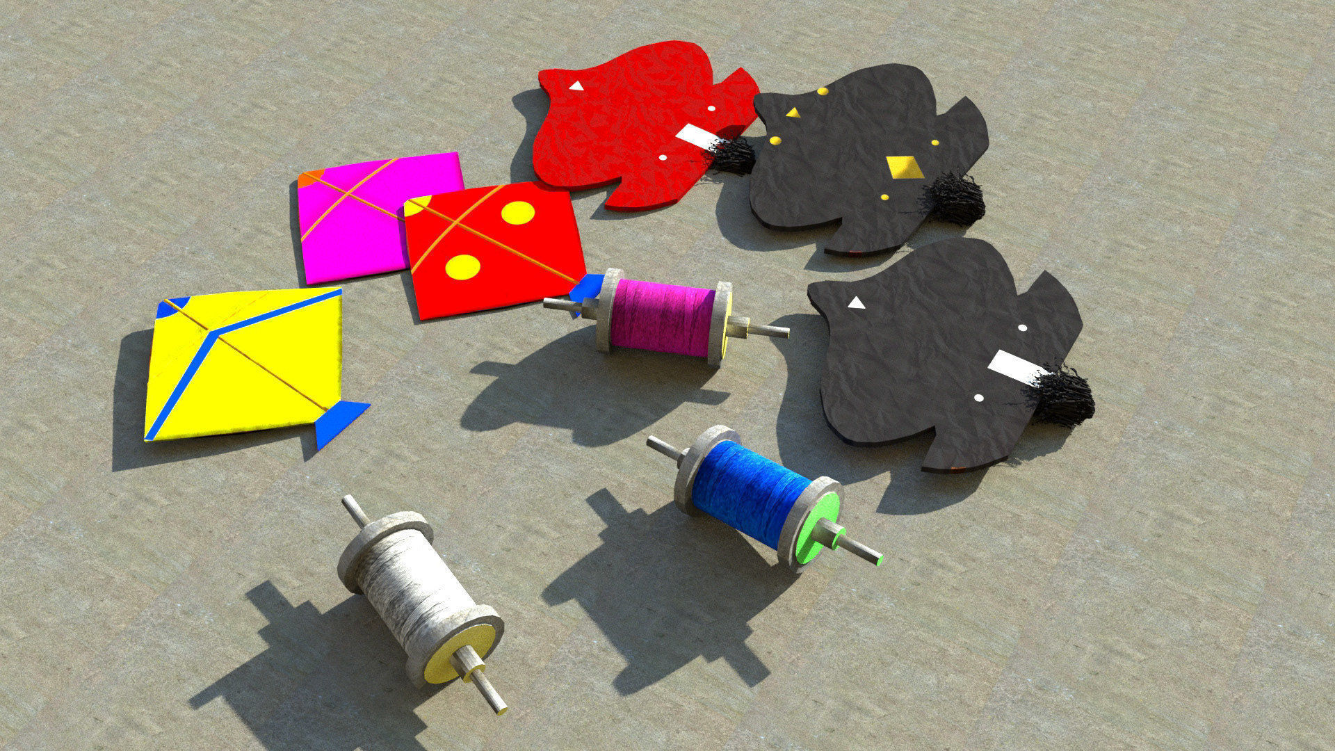 3D model kites 3d models VR / AR / low-poly | CGTrader