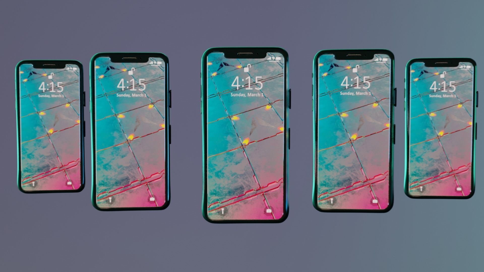 IPHONE X five xs and xs max mockup free VR / AR / low-poly 3D model ...