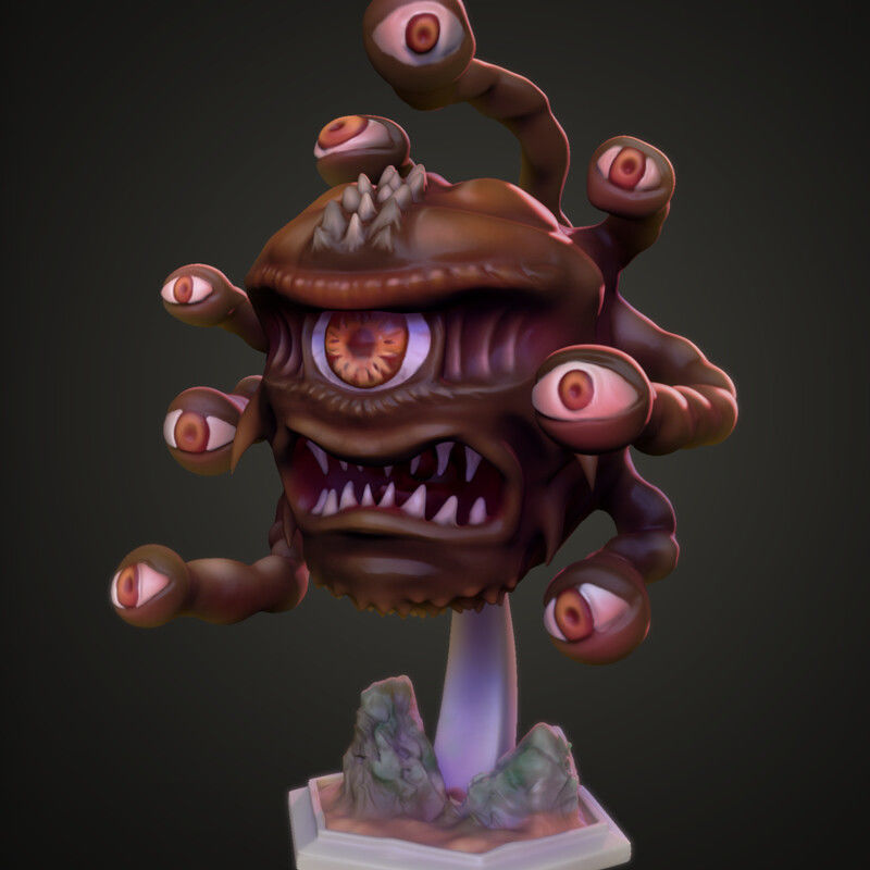 Dungeons and Dragons Beholder and stylized dice d20 3D model 3D ...