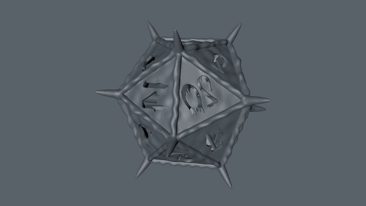 Dungeons and Dragons Beholder and stylized dice d20 3D model 3D ...