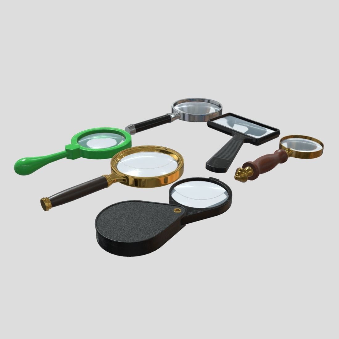 3D model Magnifying Glass Pack VR / AR / low-poly | CGTrader