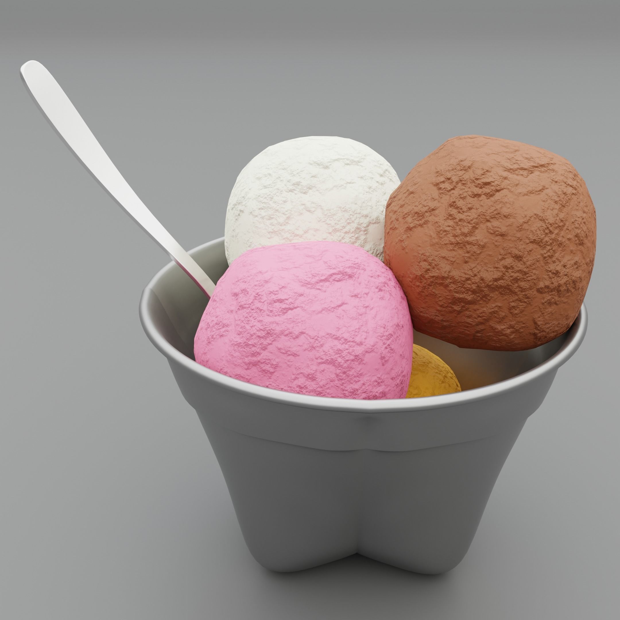 3D model Ice Cream Bowl VR / AR / low-poly | CGTrader